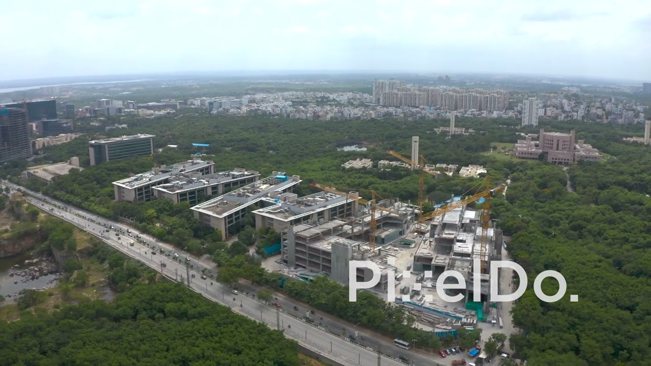 PD1291 - Aerial View of Microsoft Campus Expansion and Construction ...
